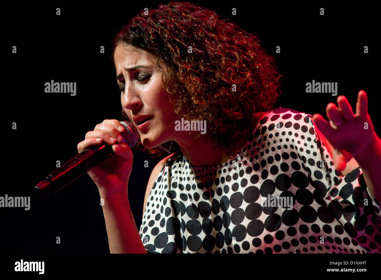 Kurdish singer Aynur Dogan from Turkey performing at Warsaw Cross ...