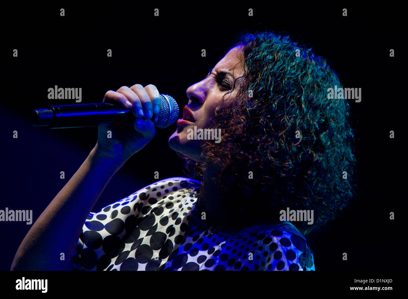 Kurdish singer Aynur Dogan from Turkey performing at Warsaw Cross ...