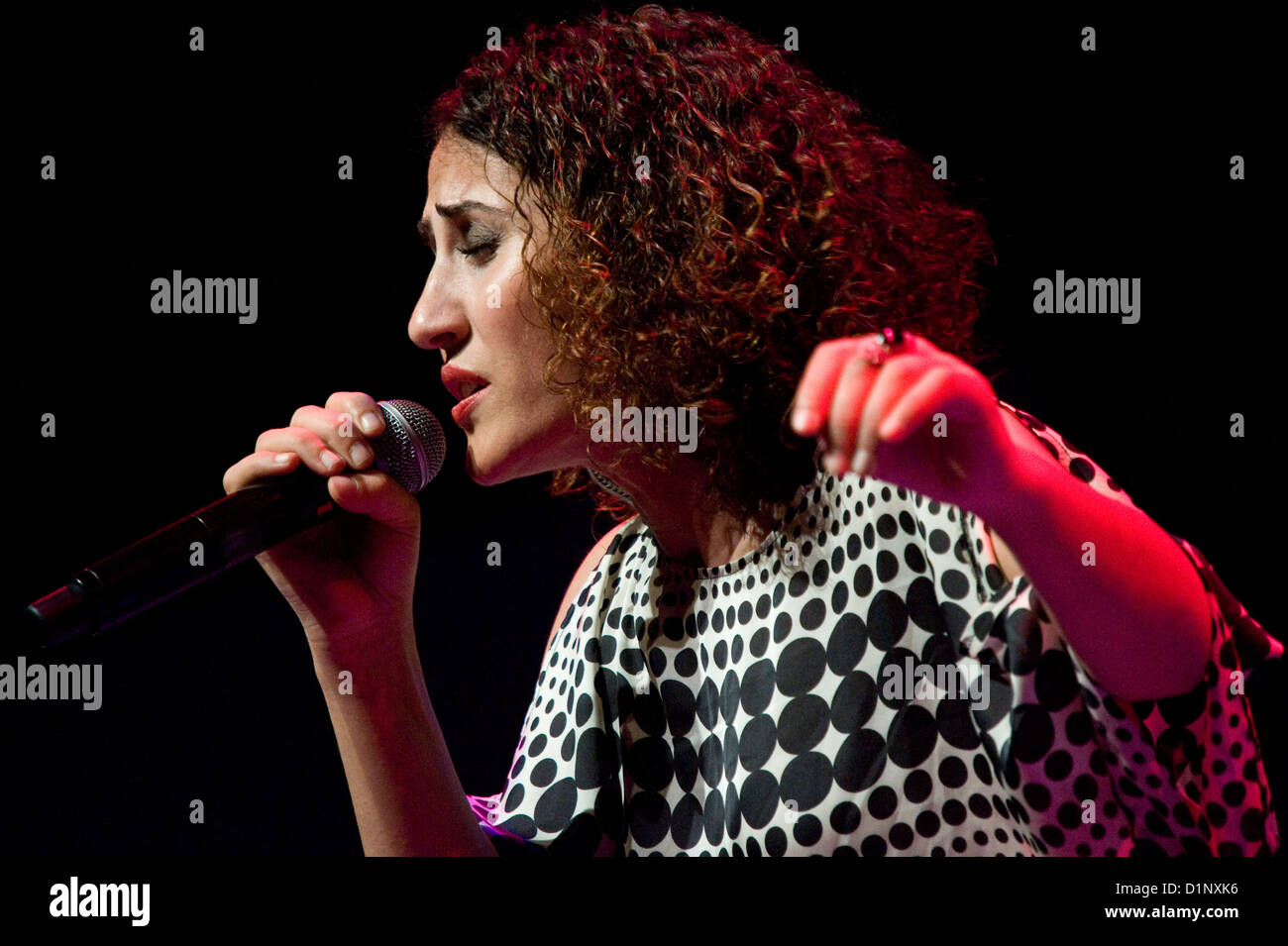 Kurdish singer Aynur Dogan from Turkey performing at Warsaw Cross ...