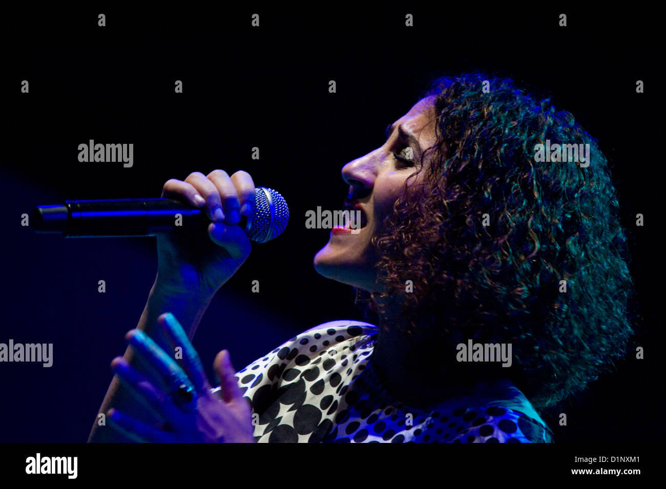 Kurdish singer Aynur Dogan from Turkey performing at Warsaw Cross ...