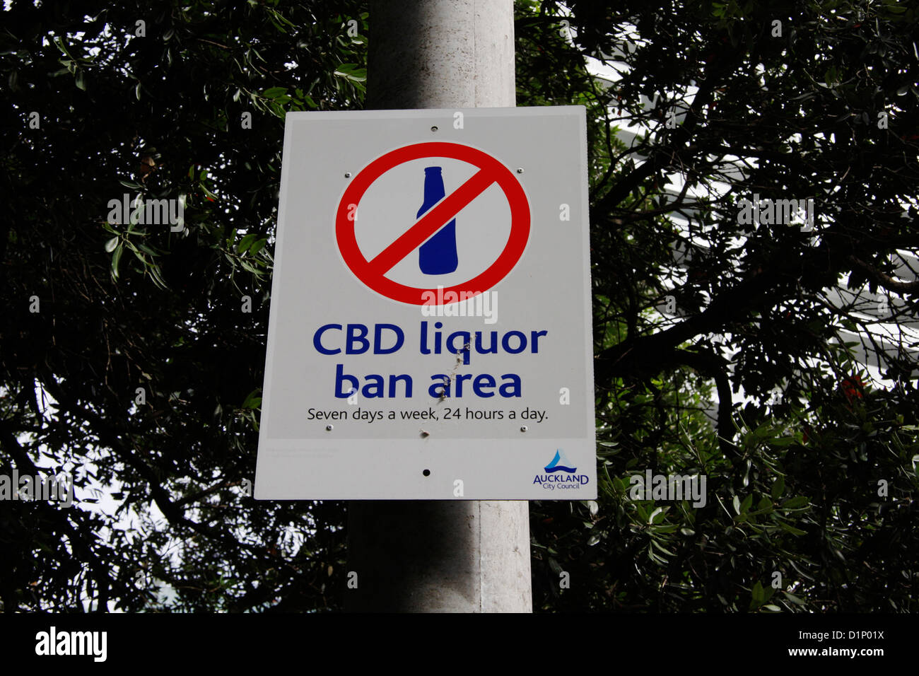 Sign reminding passers-by that they are in a liquor ban zone , 7 days a ...