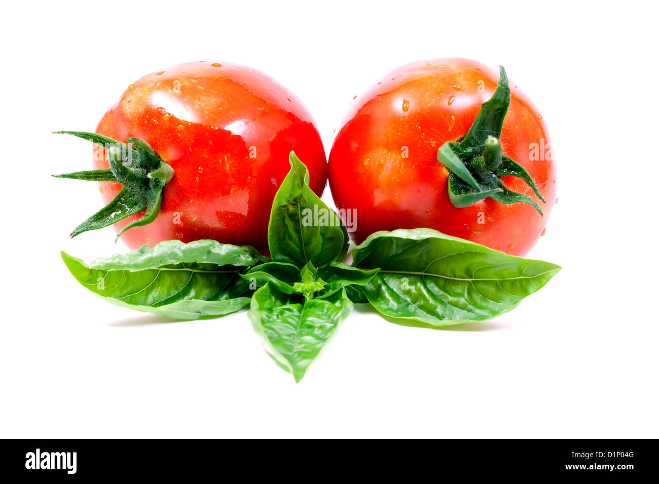 Italian cuisine basil tomatoes Cut Out Stock Images & Pictures - Alamy