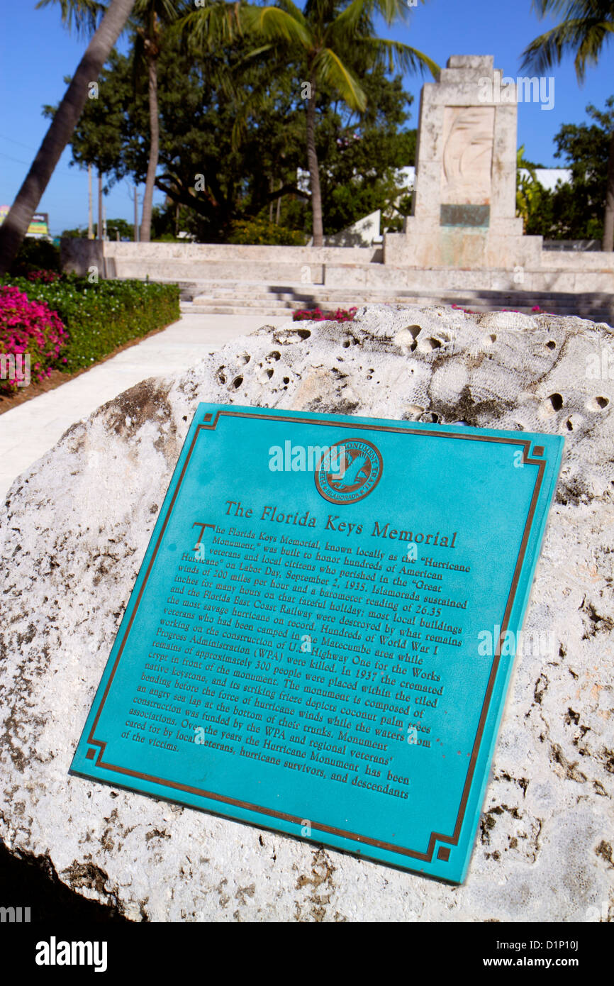 Hurricane monument florida keys hi-res stock photography and images - Alamy