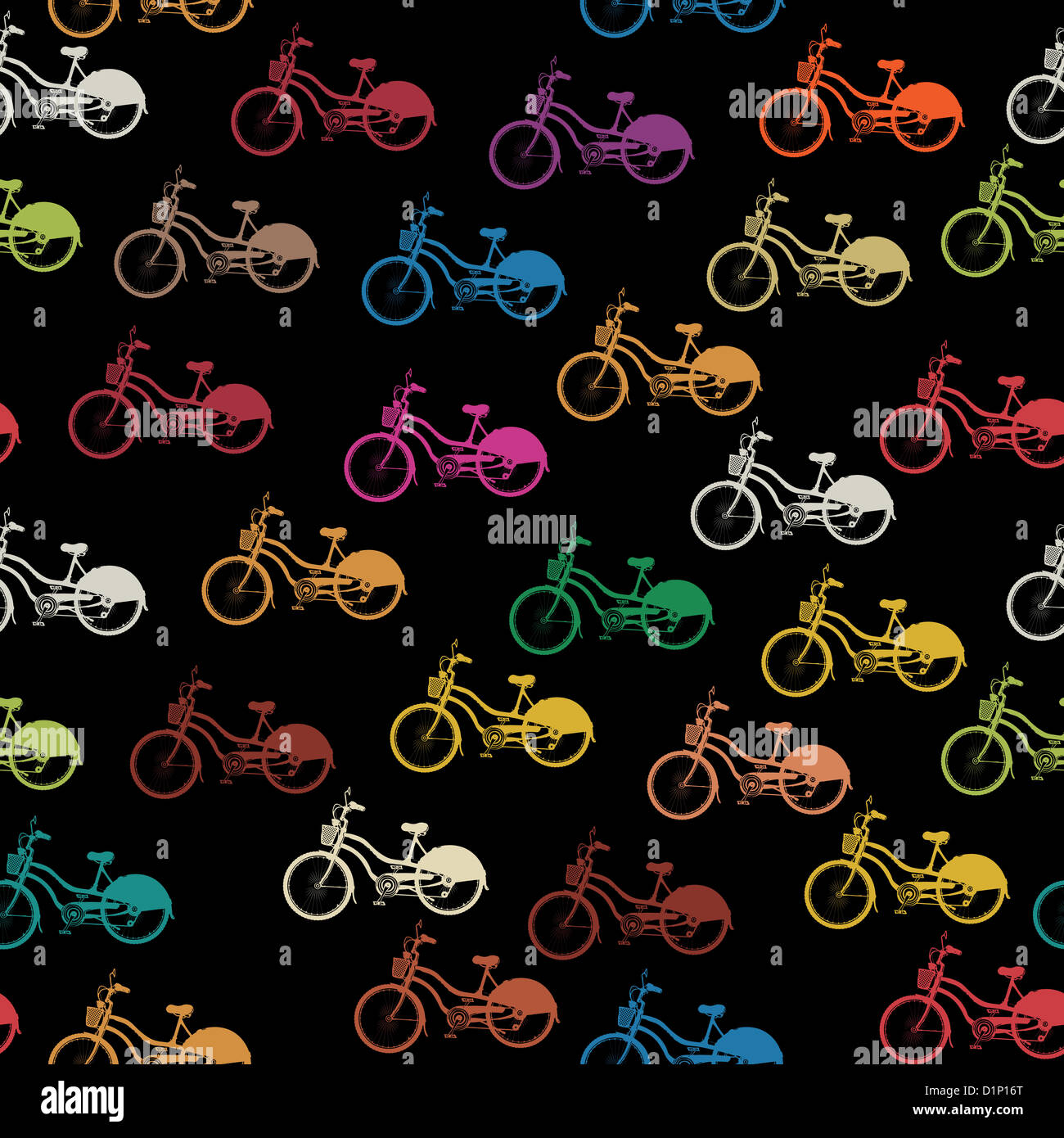 Seamless background pattern with colored bicycles Stock Photo - Alamy