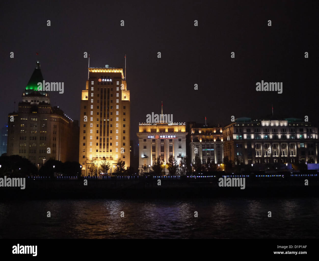 shanghai building architecture night light Stock Photo - Alamy