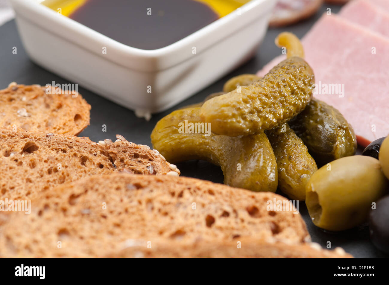 assorted fresh cold cut platter Italian appetizer Stock Photo - Alamy