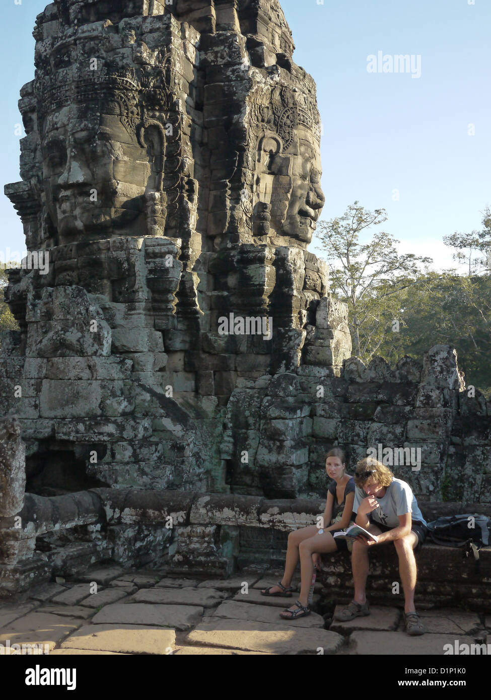 white male female tourist Angkor Wat Asia Stock Photo - Alamy
