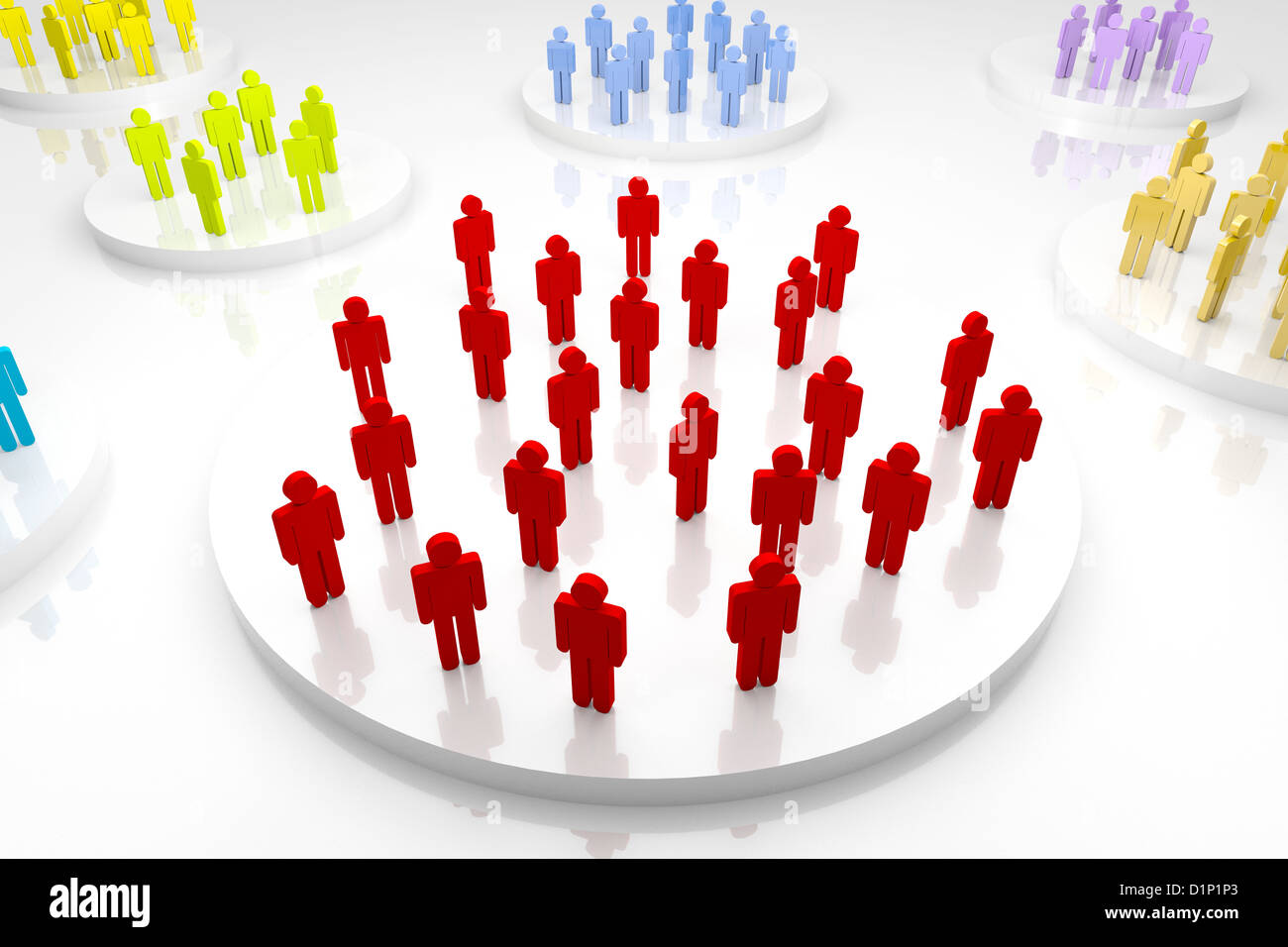 3d render illustration of several group of human figures Stock Photo ...