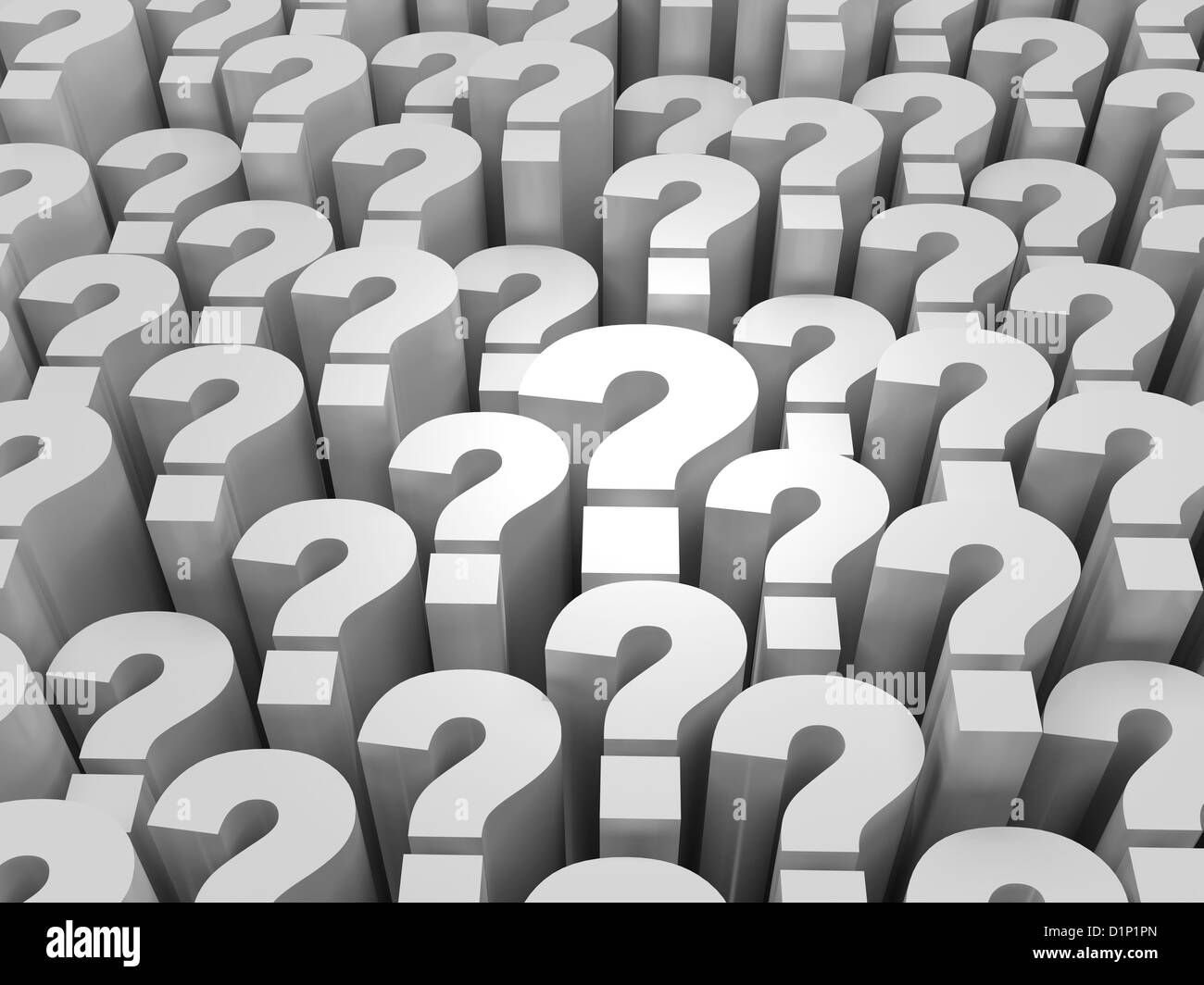 3d render illustration of question mark blocks Stock Photo - Alamy