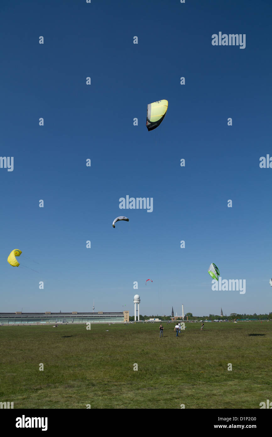 Flying a Kite on the former Airport Tempelhof in Berlin which was ...