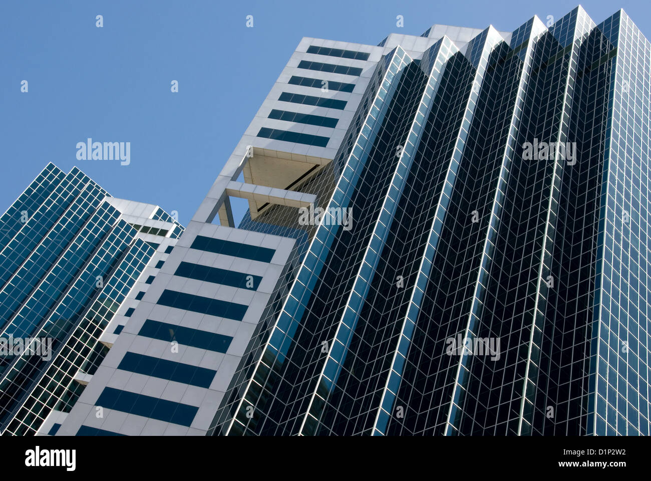 The glass facade of an inner-city building, Sydney, Australia Stock ...