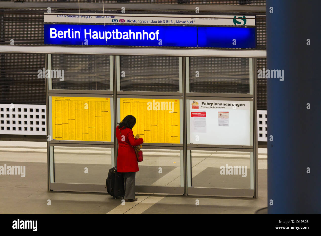 Information Board in the Main Railway Station in Berlin, Germany Stock ...