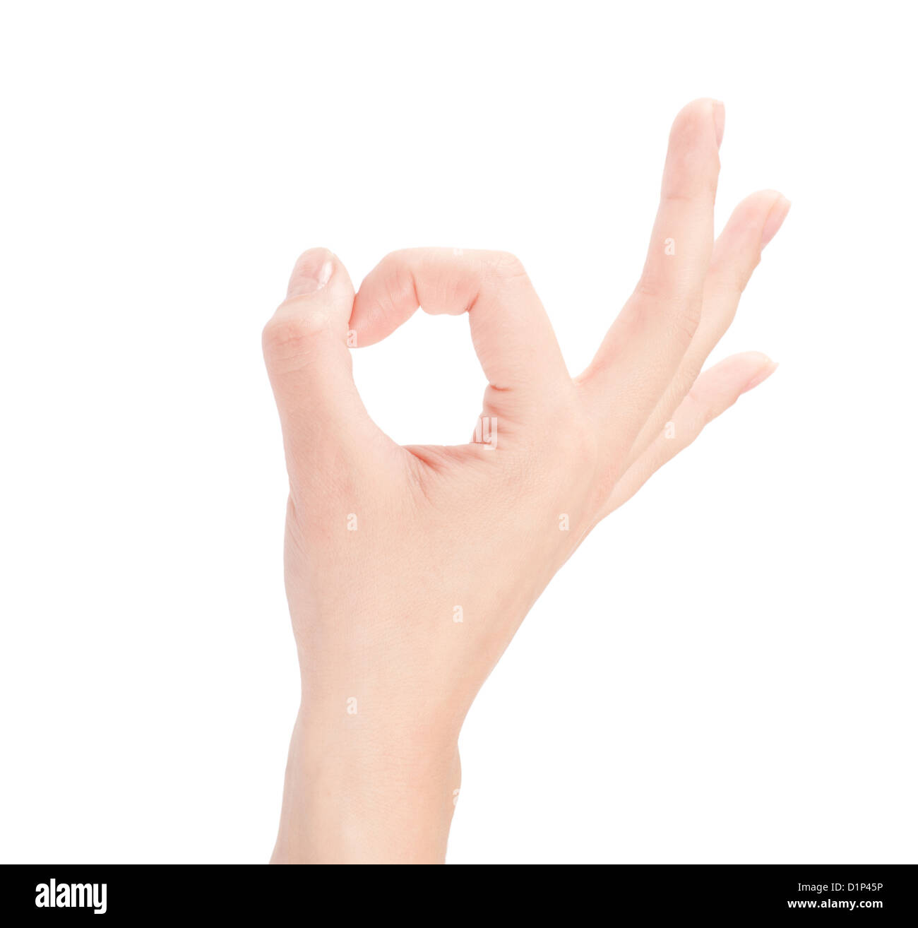 Hand OK sign isolated on white background Stock Photo - Alamy