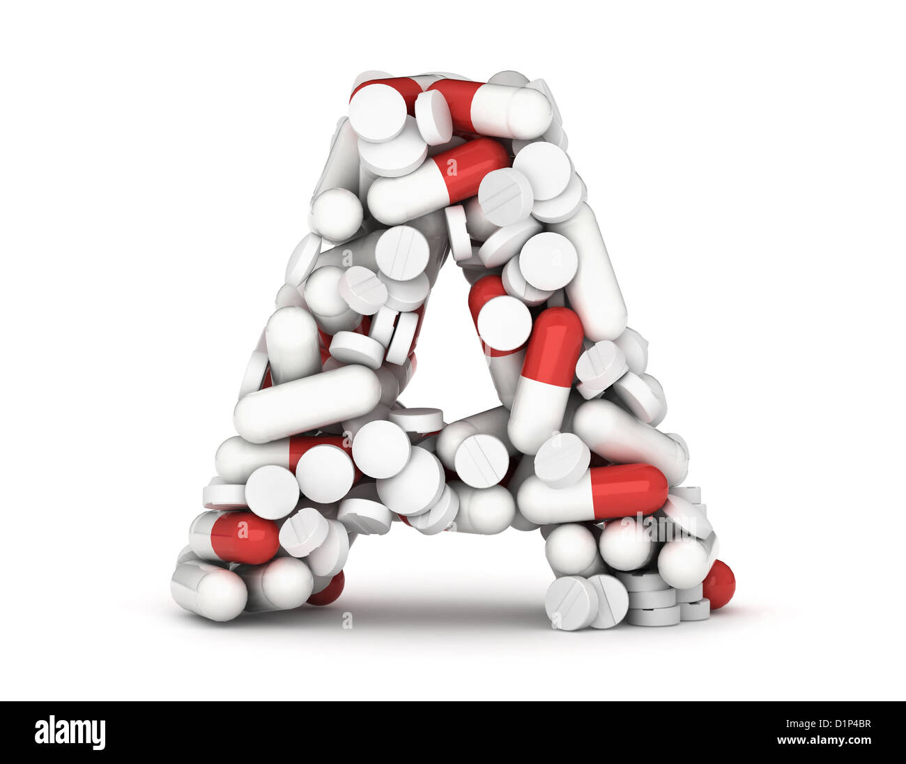 Letter A, alphabet from pills Stock Photo - Alamy