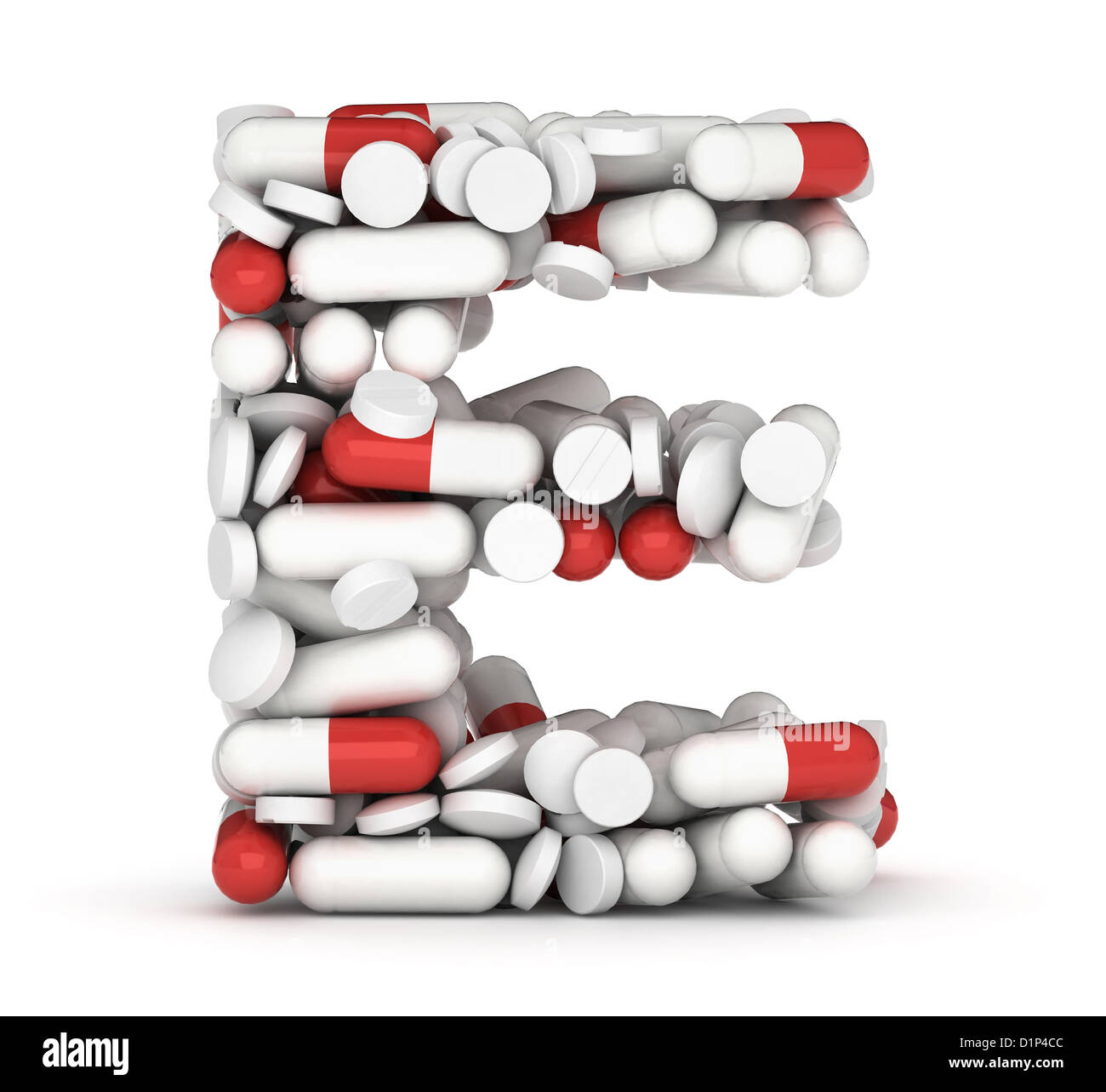 Letter E, alphabet from pills Stock Photo - Alamy