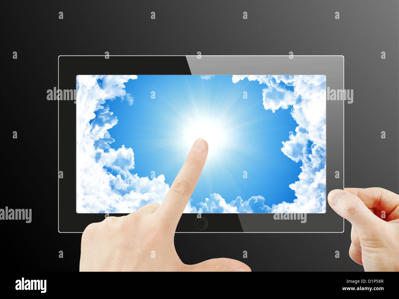 Black generic tablet pc, 3d render Stock Photo - Alamy