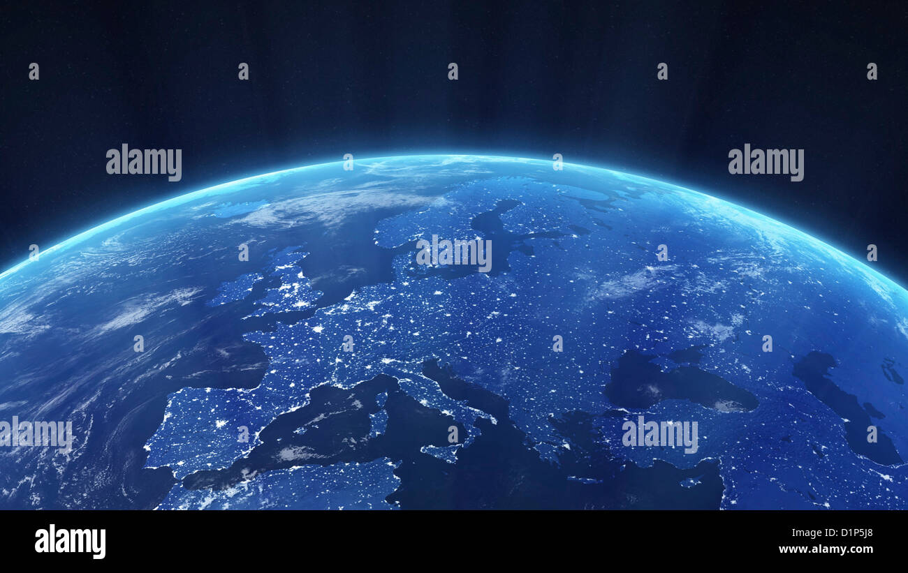 Europe at night, artwork Stock Photo - Alamy