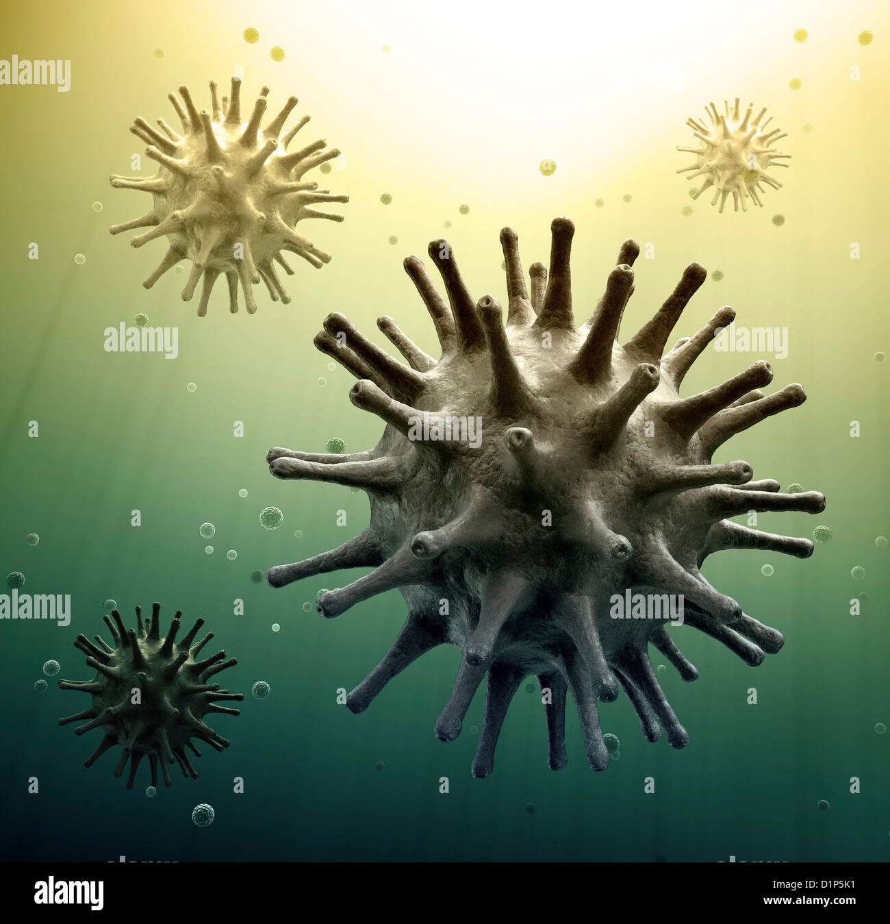 Virus particles, artwork Stock Photo - Alamy
