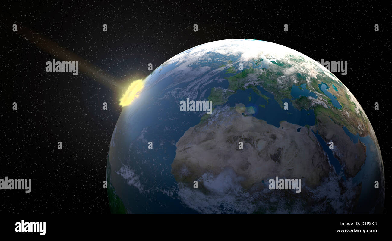 Meteor impact, artwork Stock Photo - Alamy