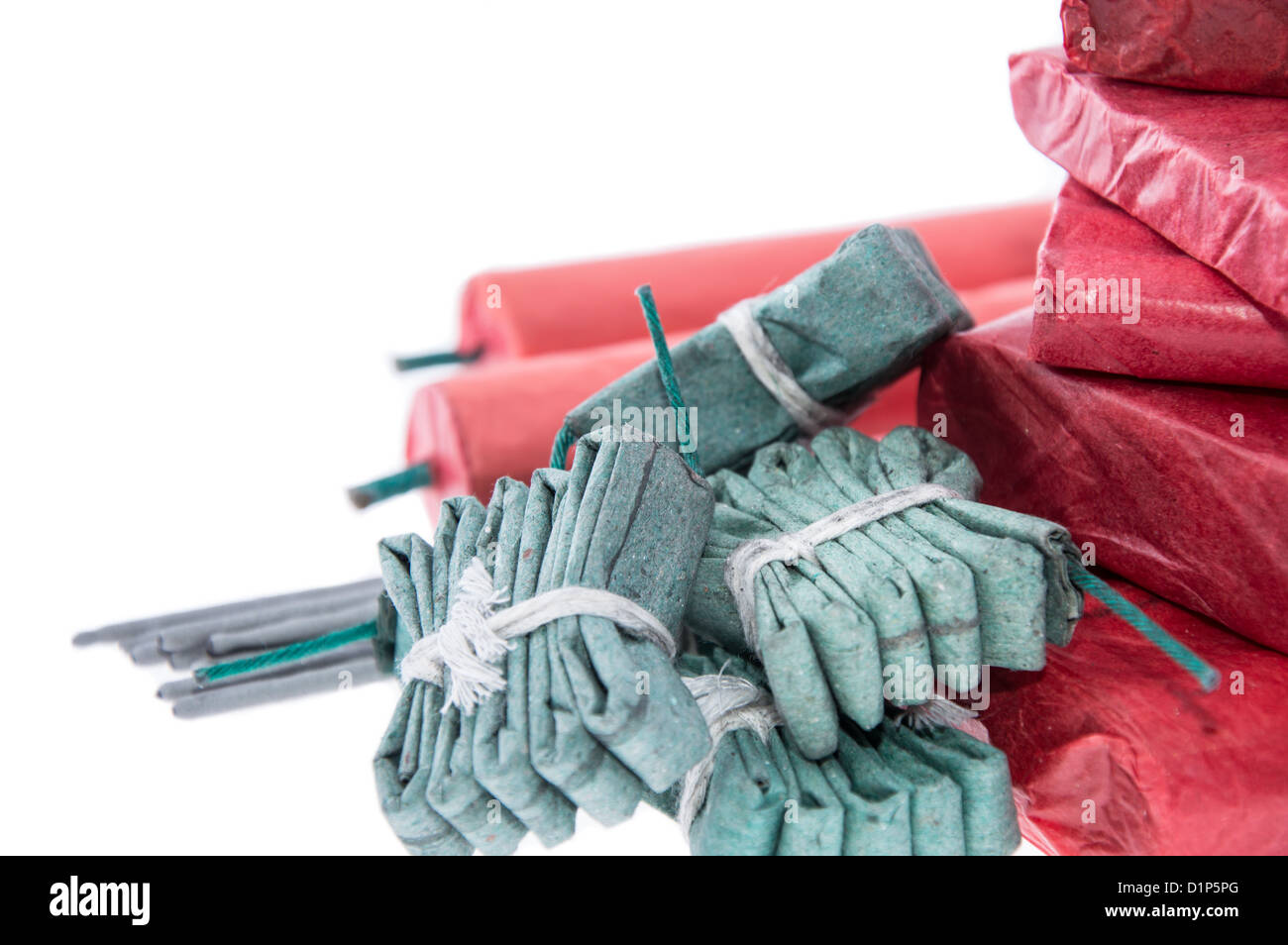 Heap of Firecrackers isolated on white Stock Photo - Alamy