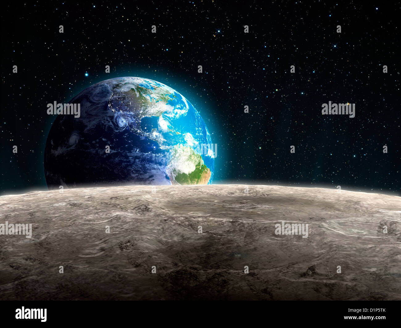 Earthrise from the Moon, artwork Stock Photo - Alamy
