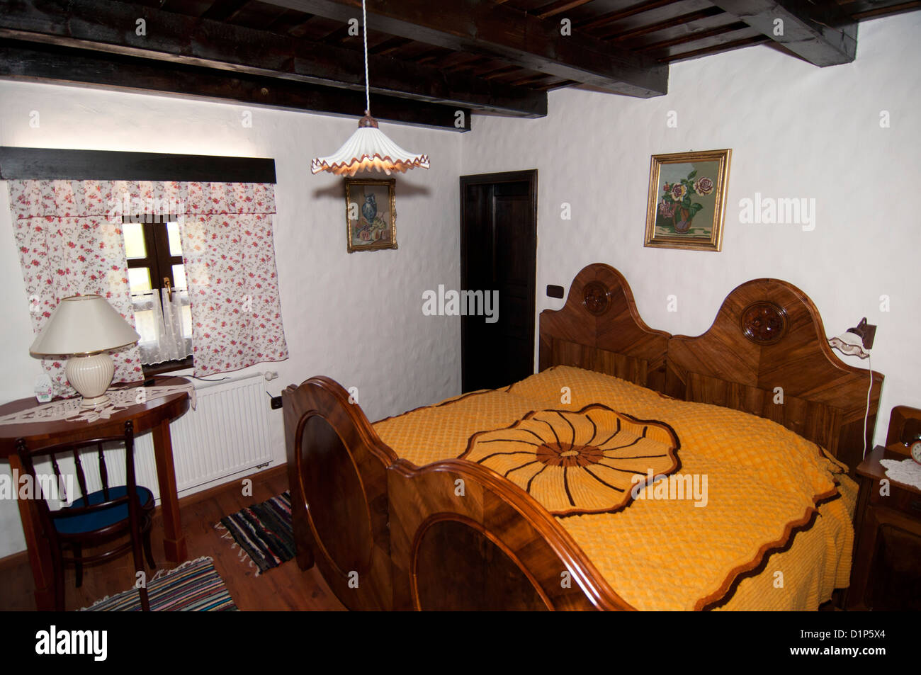 Sleeping room with matrimonial bed Stock Photo - Alamy