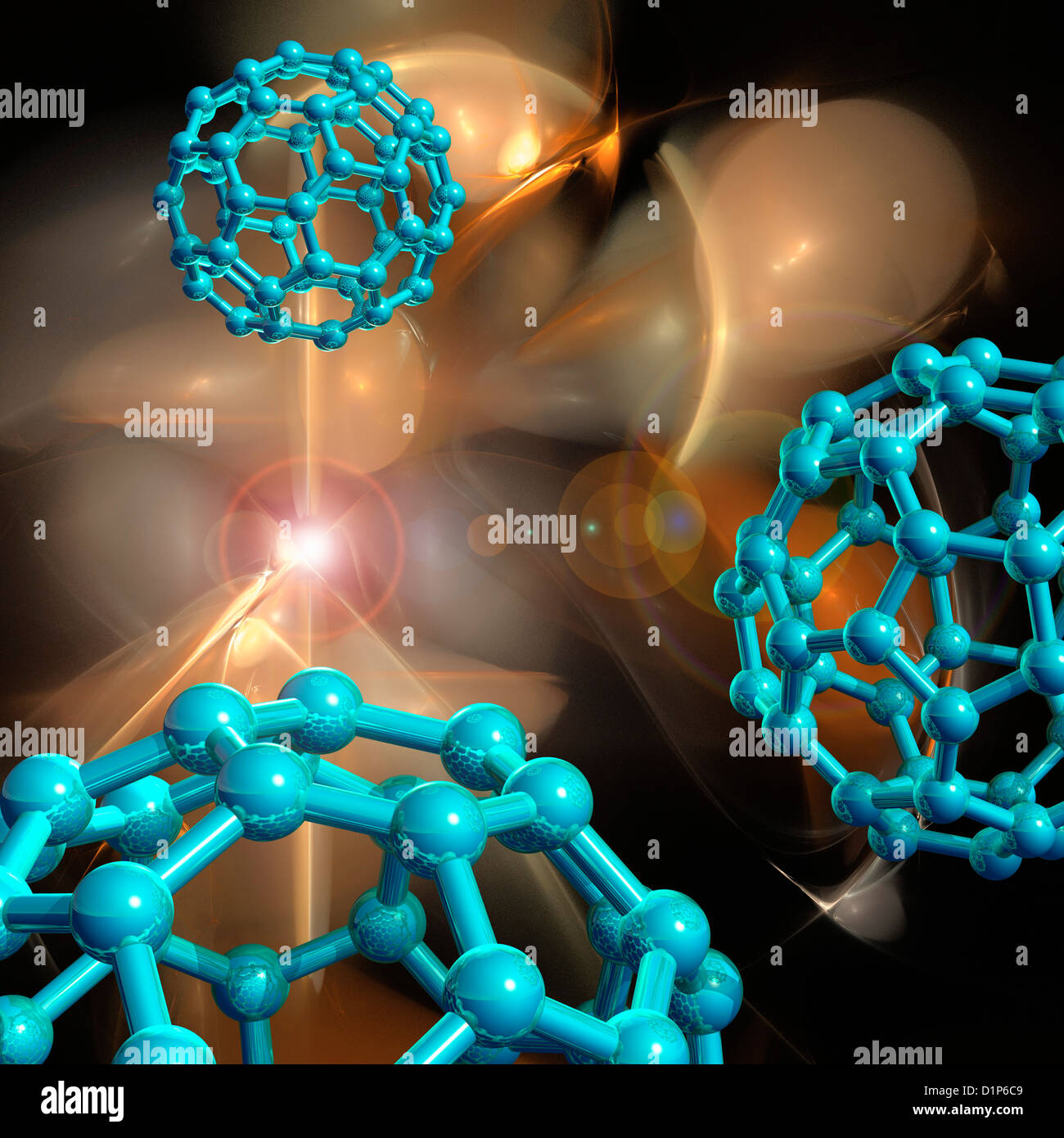 Buckyball molecules, artwork Stock Photo - Alamy