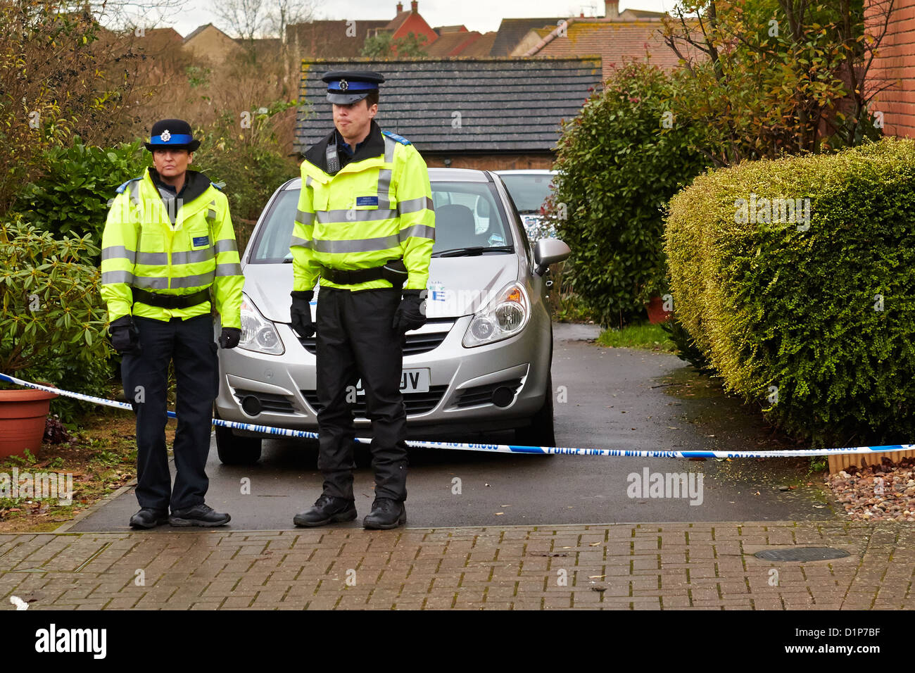 Police Community Support Officers Pcso Guard The Scene Of A Murder Of