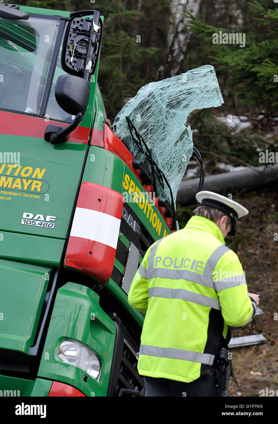 Austrian truck crashed on the 112th kilometer of the D1 motorway near ...