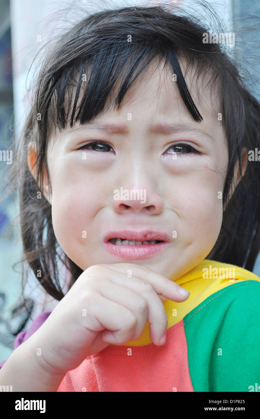 Asian baby crying Stock Photo - Alamy