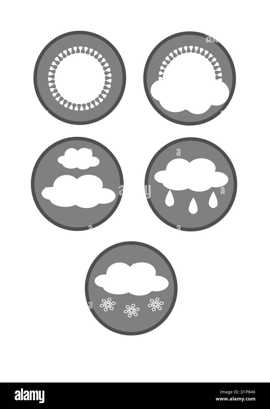 Weather forecast symbols Black and White Stock Photos & Images - Alamy