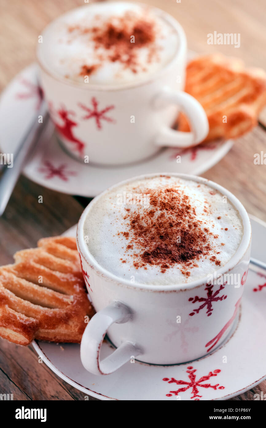Cappuccino and puff pastry cookies Stock Photo - Alamy