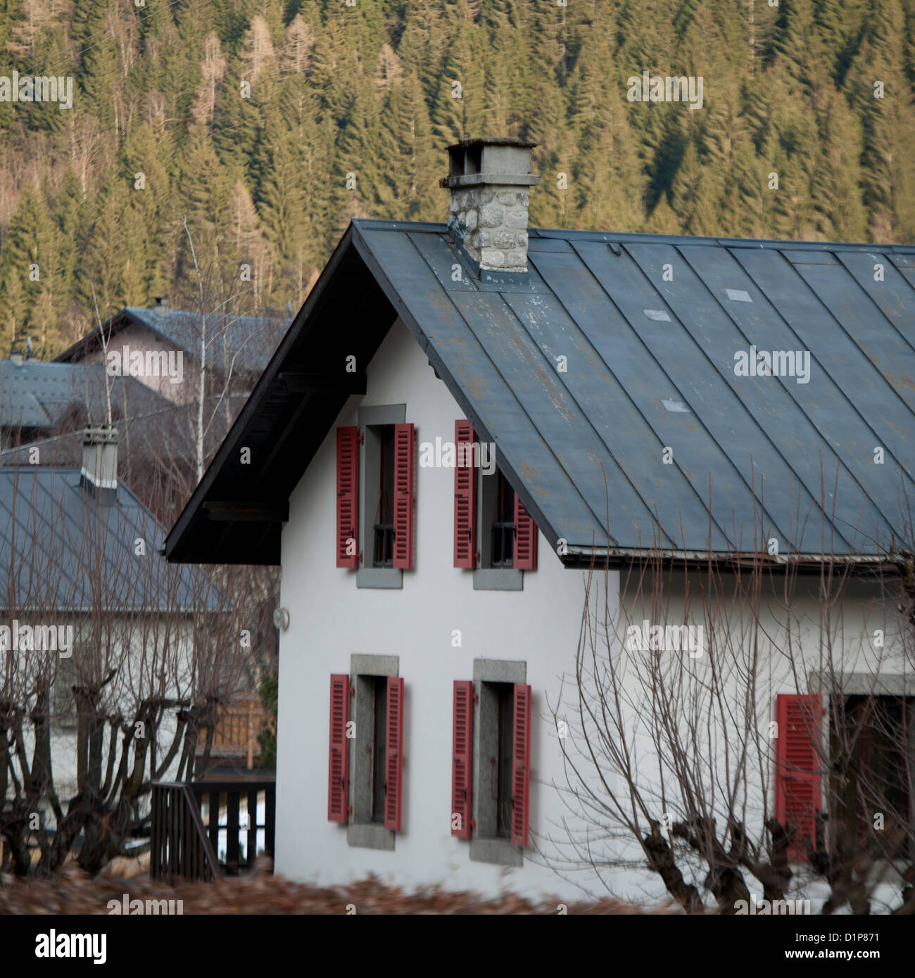Village houses, Chamonix, Rhone-Alpes, France Stock Photo - Alamy