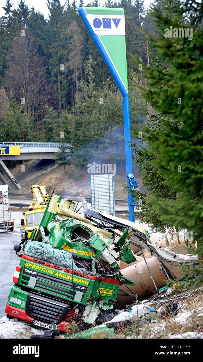 Austrian truck crashed on the 112th kilometer of the D1 motorway near ...