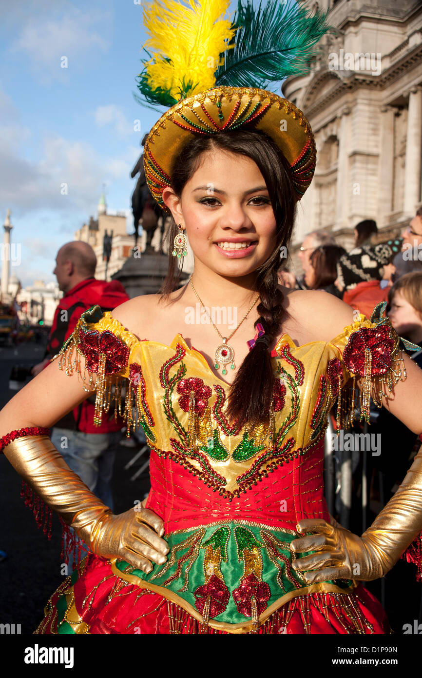 Dancer from Latin Americain Heritage Dance group at London's New Year's ...