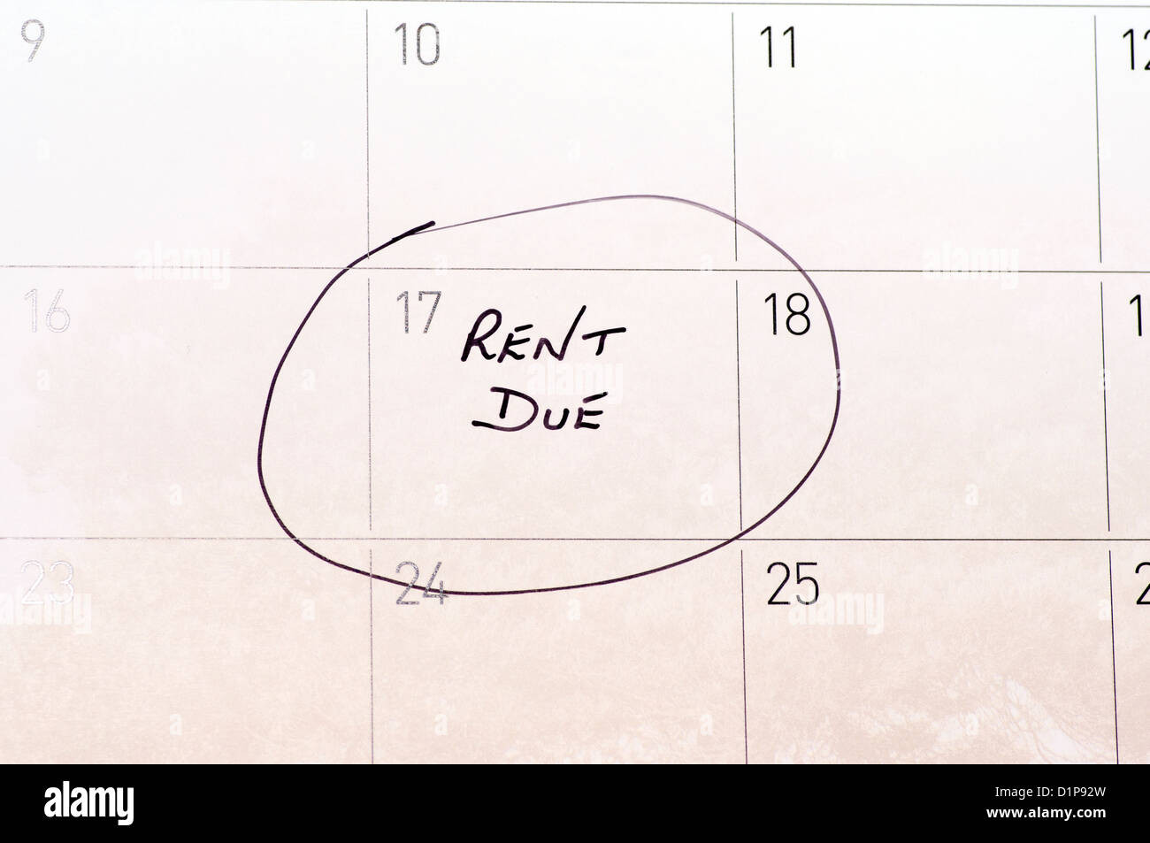 Calendar circled date hi-res stock photography and images - Alamy