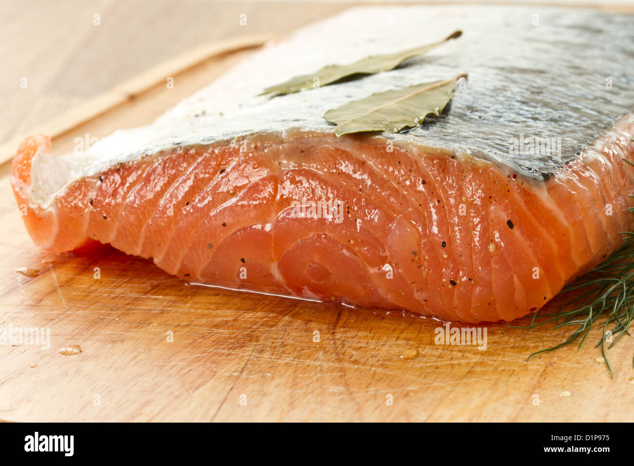 piece of salted salmon Stock Photo - Alamy