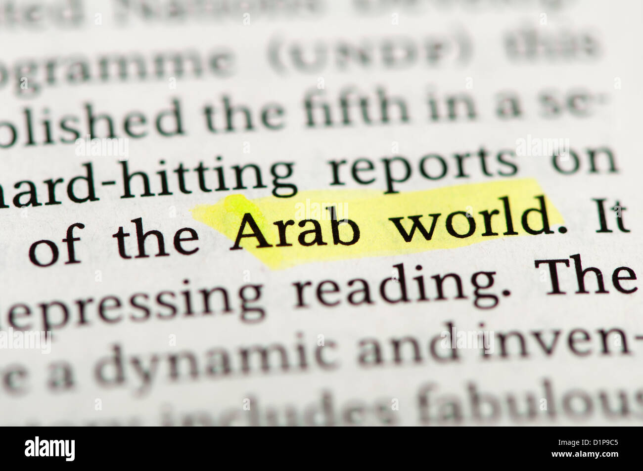 Word Arab World on newspaper Stock Photo - Alamy