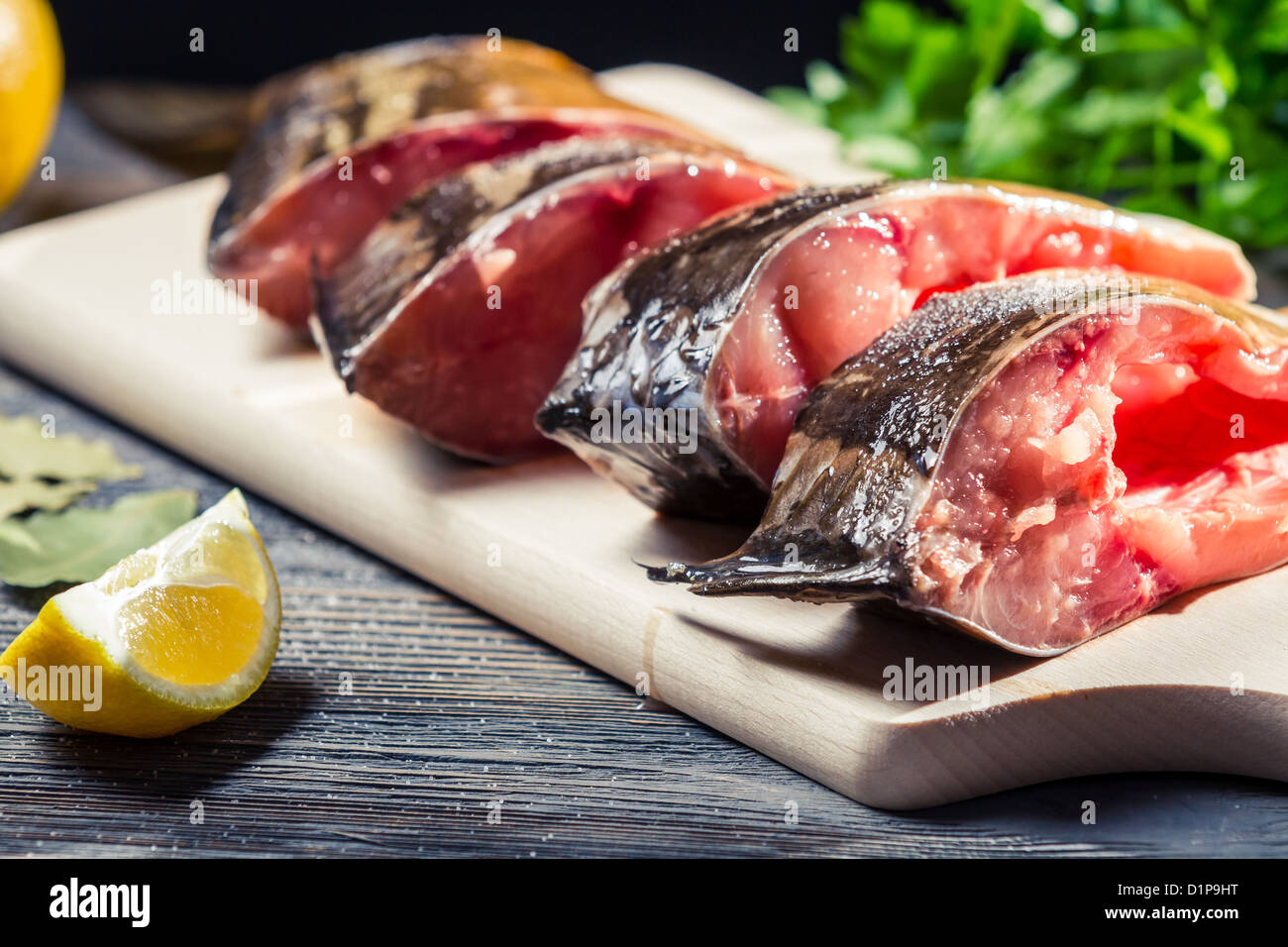 Preparing for frying fresh carp Stock Photo - Alamy