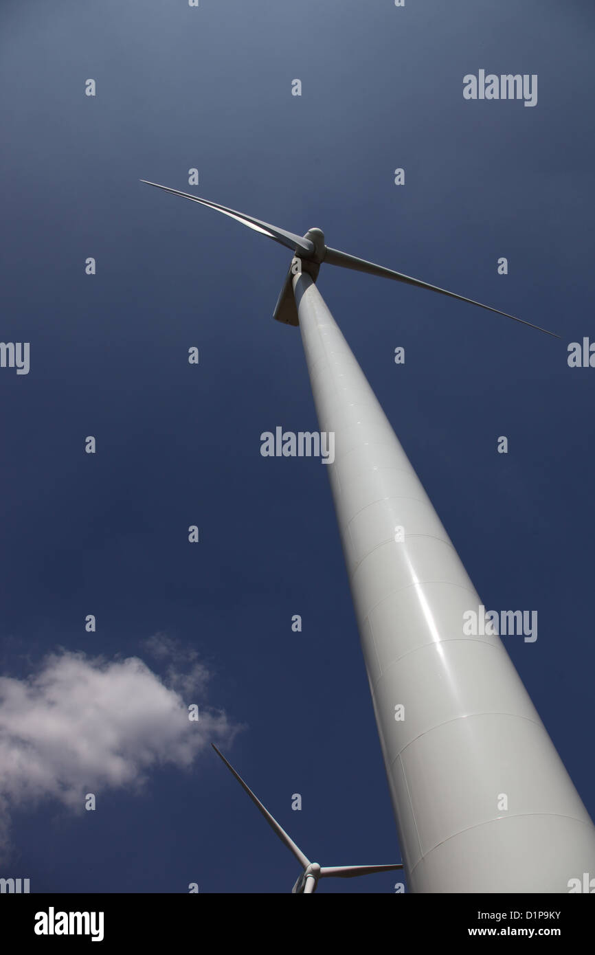 Spanish wind turbines on mountain side Stock Photo - Alamy