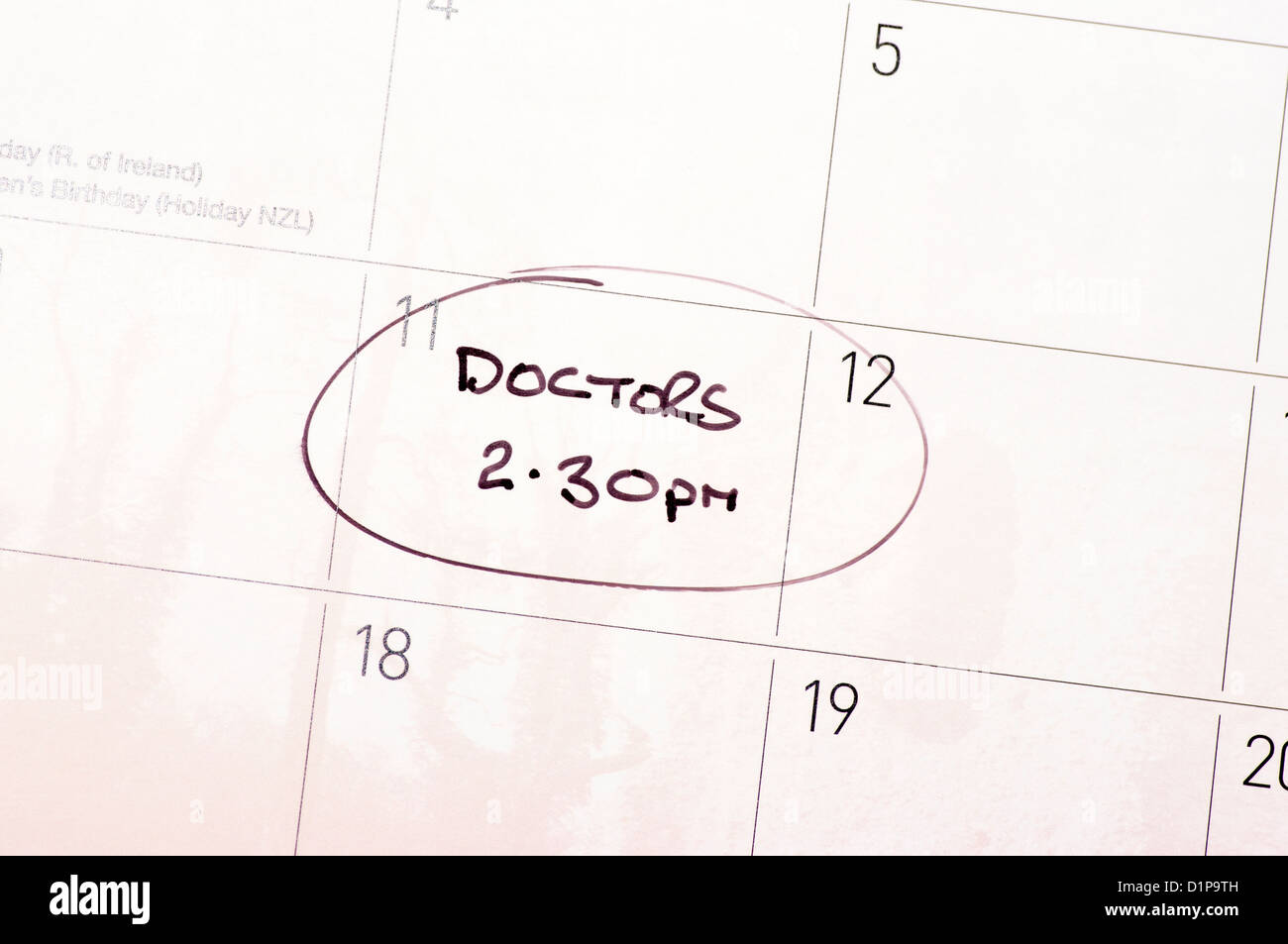 Doctor calendar hi-res stock photography and images - Alamy