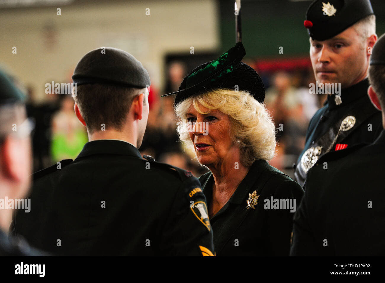 The Duchess of Cornwall arrives in Toronto with the Queens Own Rifles ...