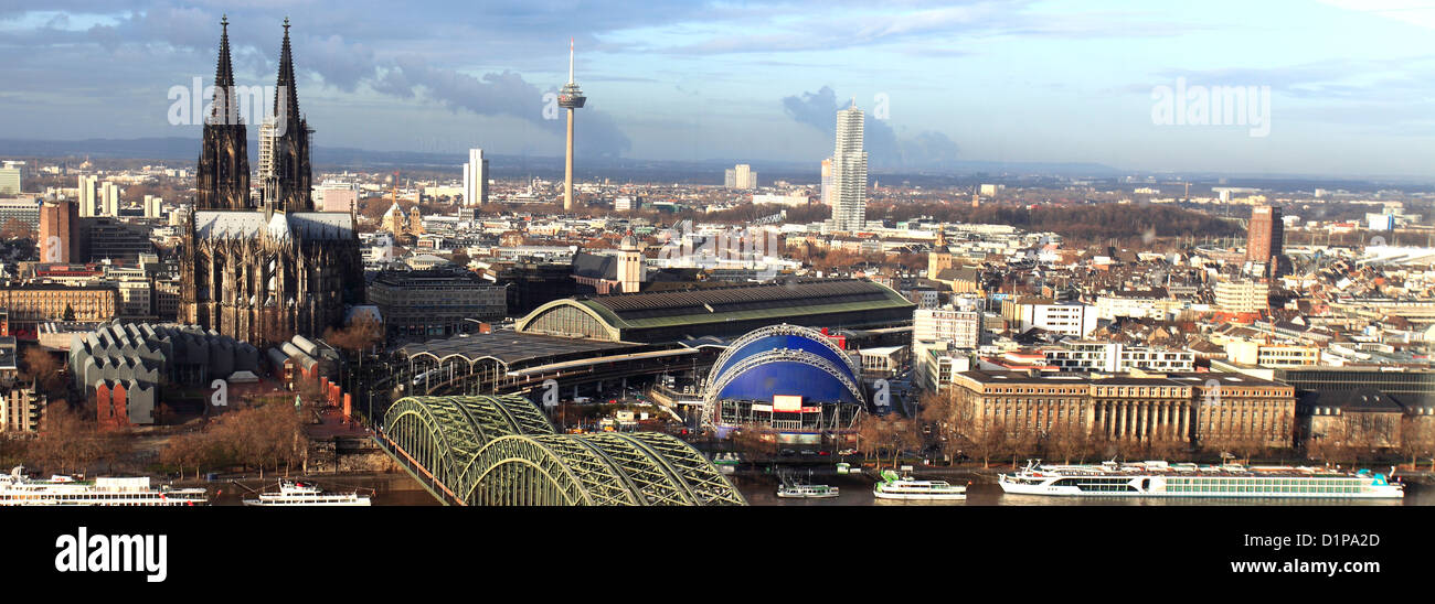 Ariel Landscape view, Cologne City, Cologne Cathedral, St Martins ...