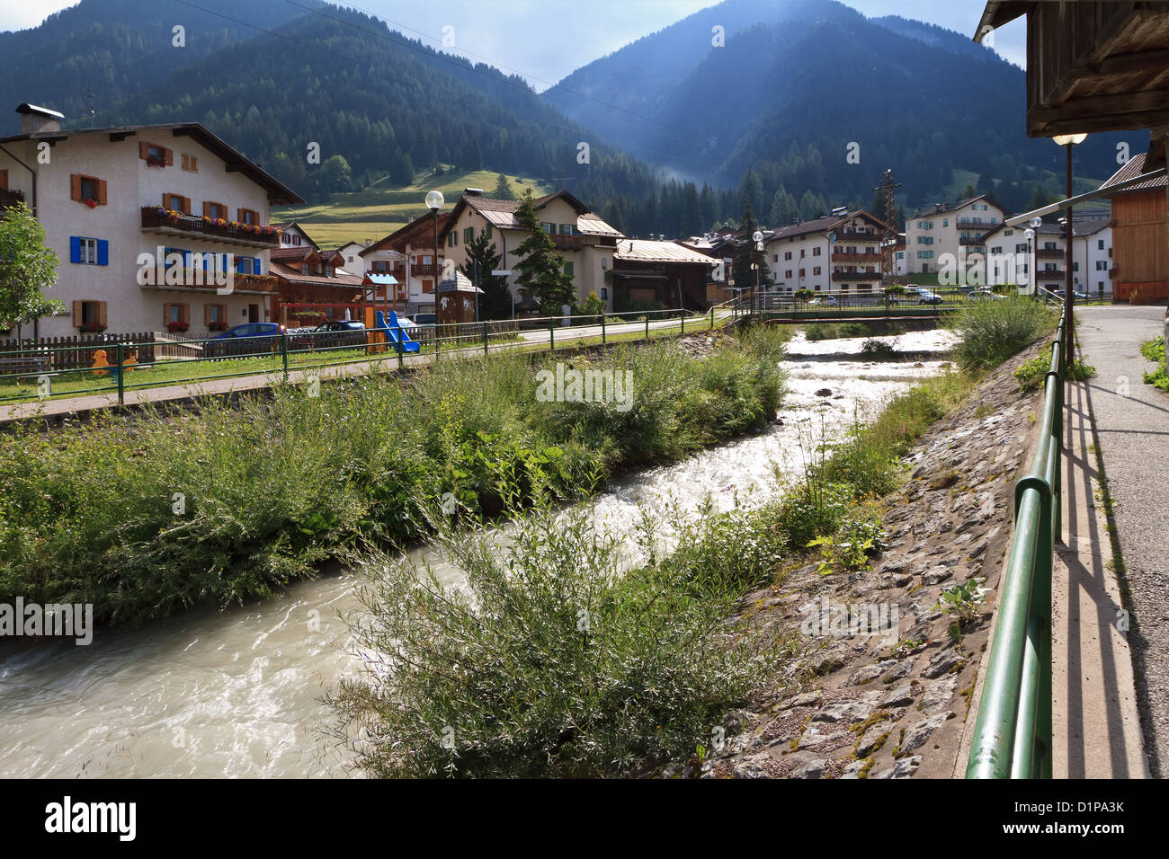 Pozza, small village in Fassa Valley, Italian Dolomites Stock Photo - Alamy