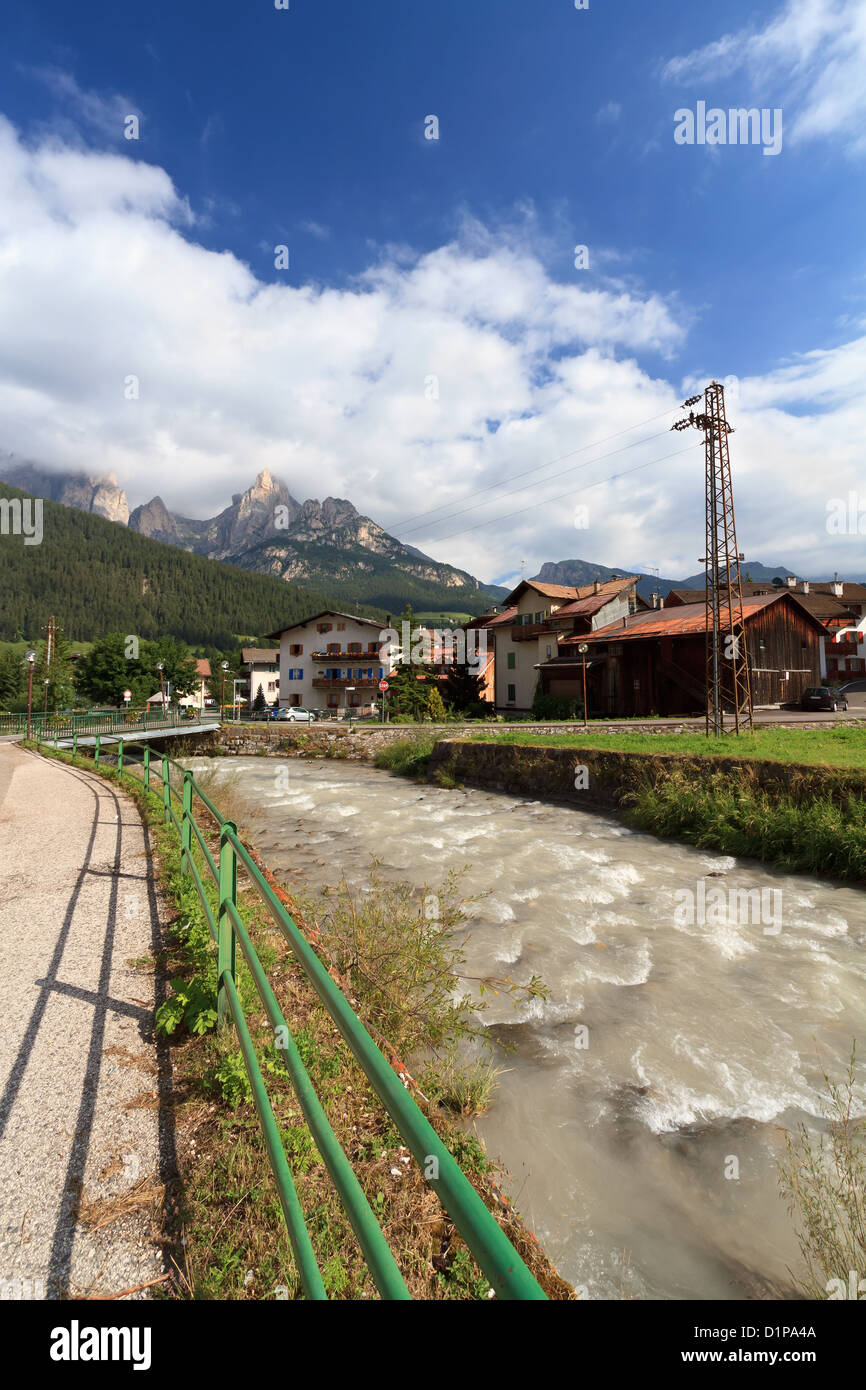Meida, small village in Fassa Valley, Italian Dolomites Stock Photo - Alamy