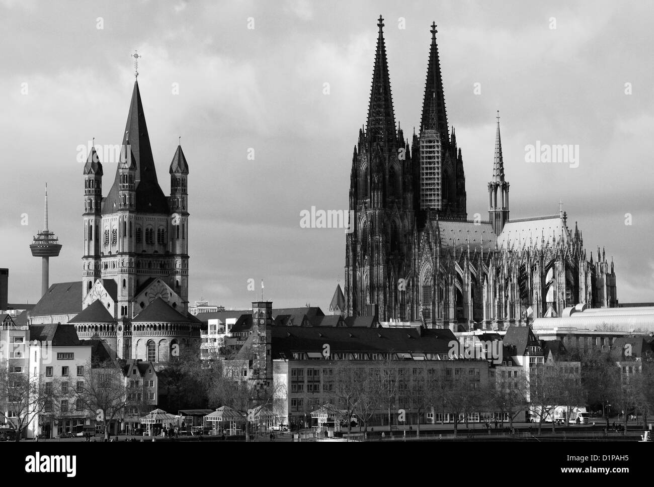 Ariel Landscape view, Cologne City, Cologne Cathedral, St Martins ...