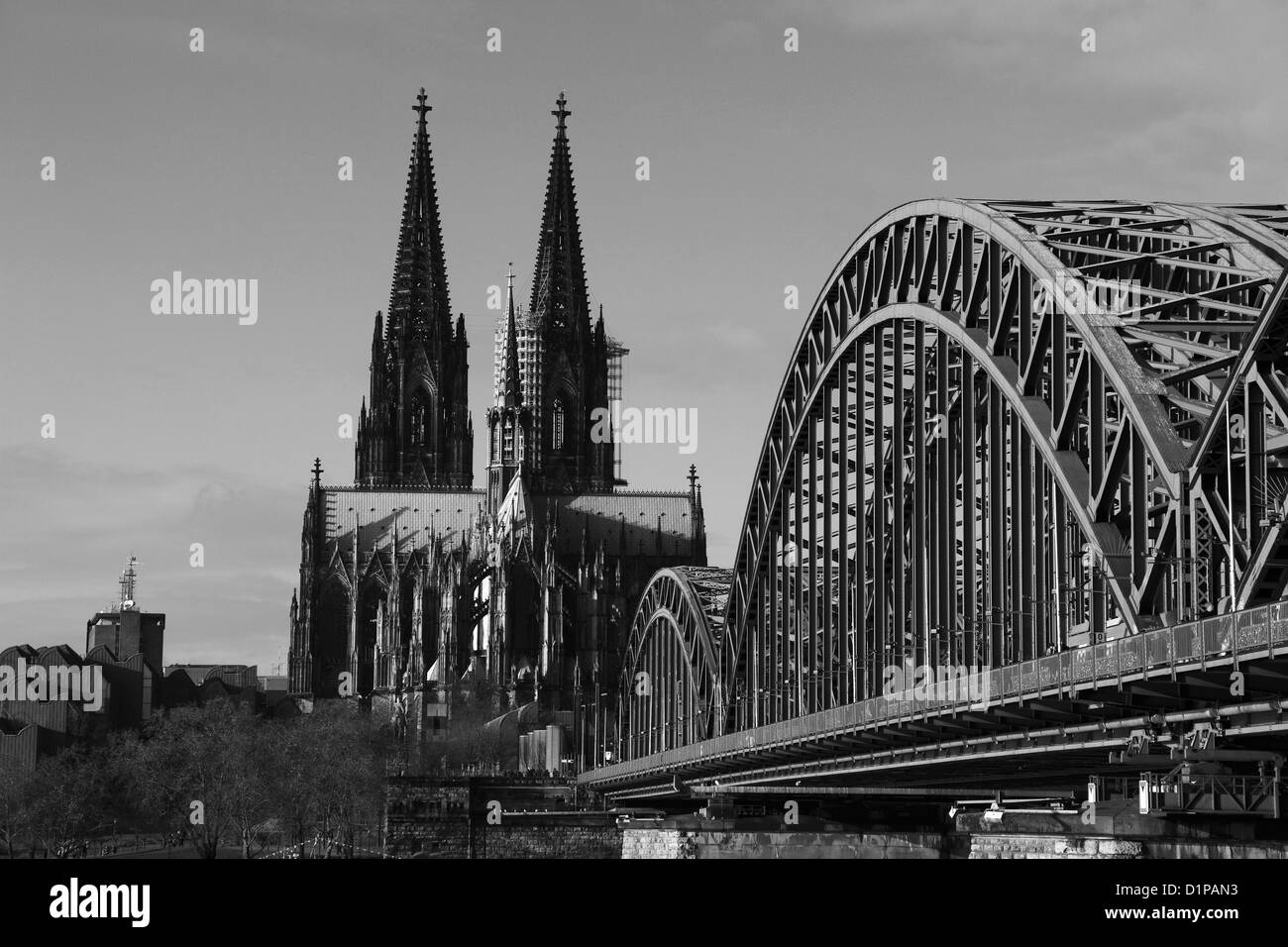 Landscape view, Cologne City, Cologne Cathedral, Hohenzollern bridge ...