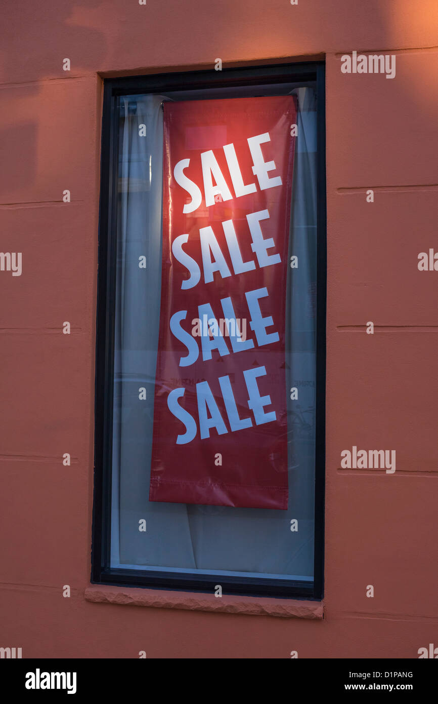 Sale sign in a store window in New York City Stock Photo - Alamy