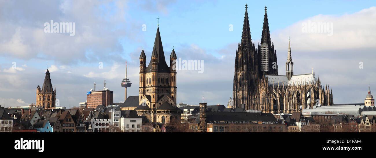 Ariel Landscape view, Cologne City, Cologne Cathedral, St Martins ...