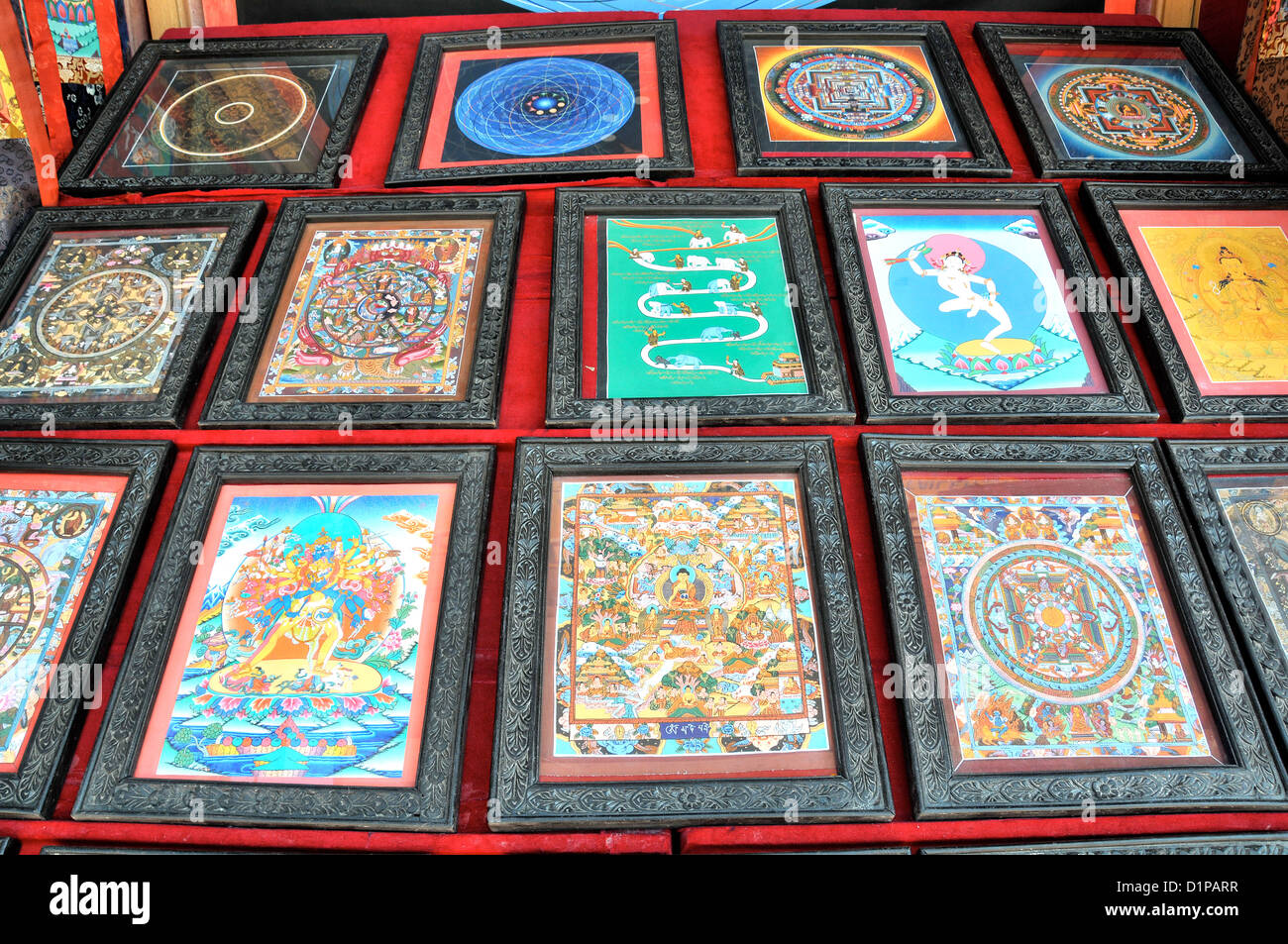 Painting tanka art Bodhnath Nepal Stock Photo - Alamy